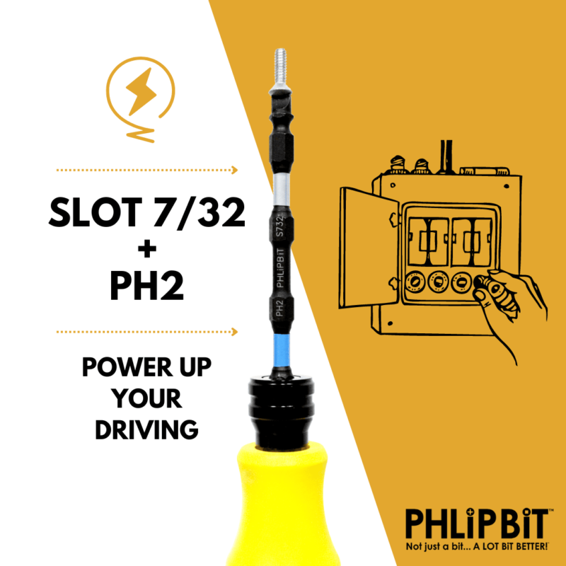 PHLiPBiT 4" Phillips #2 & Slot 7/32 Double Ended Impact Drive Bits (5 ...