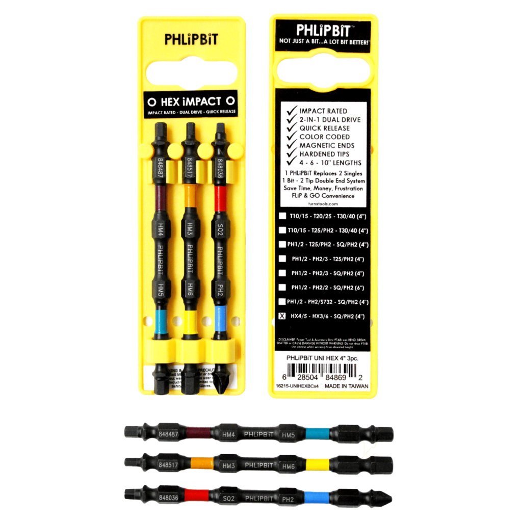 UNi-HEX 4″ - TurnX Tools | PHLiPBiT - Double Ended Impact Bit System